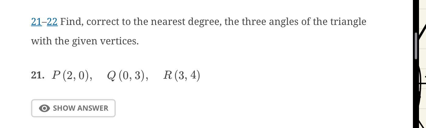Solved 21-22 ﻿Find, correct to ﻿the nearest degree, the | Chegg.com