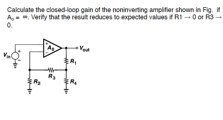 Solved Calculate the closed-loop gain of the noninverting | Chegg.com