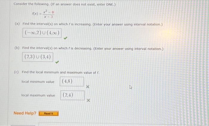 Solved Consider the following. (If an answer does not exist, | Chegg.com
