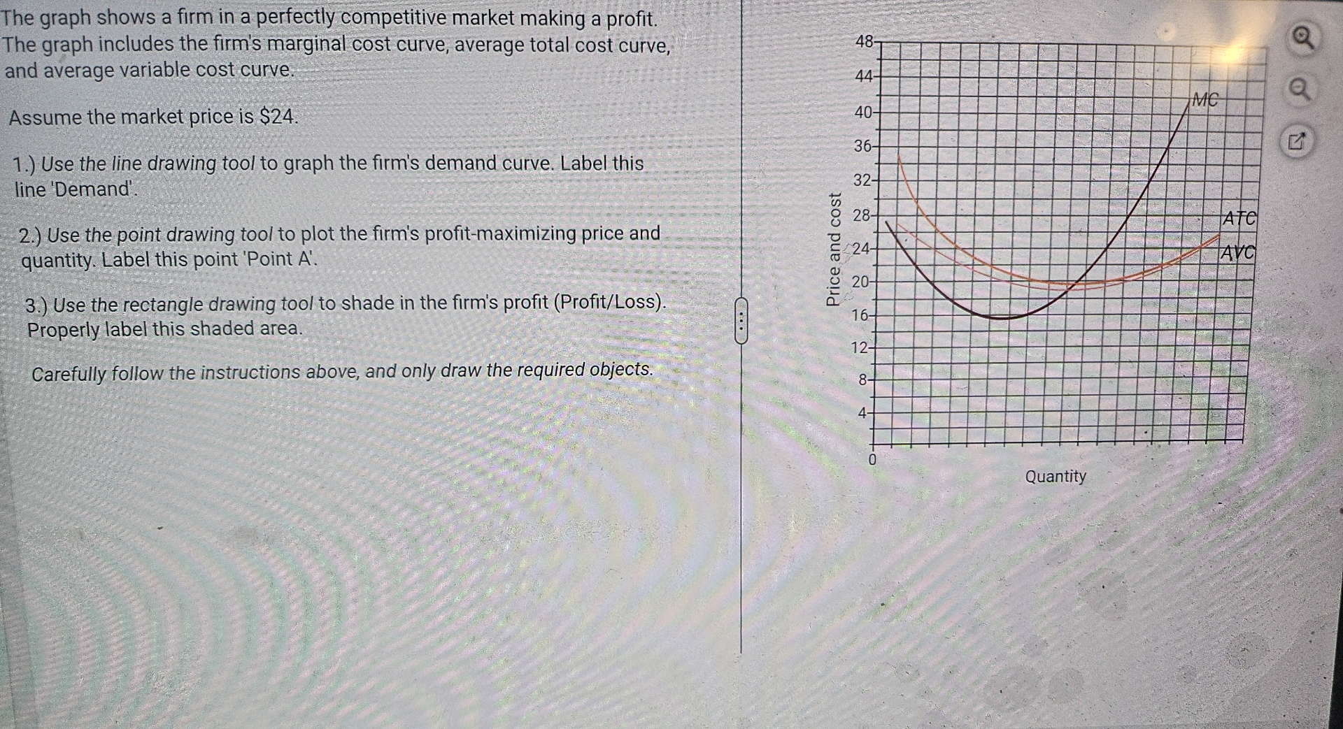 Solved The graph shows a firm in a perfectly competitive | Chegg.com
