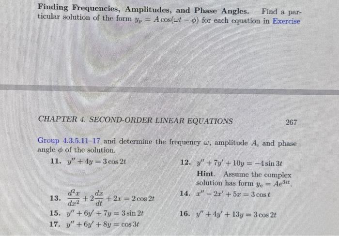 Solved Finding Frequencies, Amplitudes, and Phase Angles. | Chegg.com