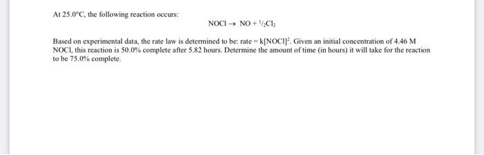 Solved At 25.0∘C, the following reaction occurs: | Chegg.com