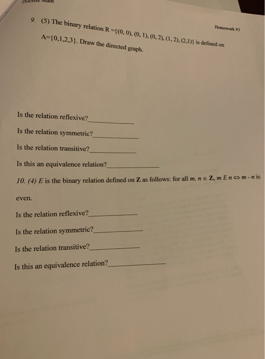 Solved Discrete Math Homework 3 Homework #3: | Chegg.com