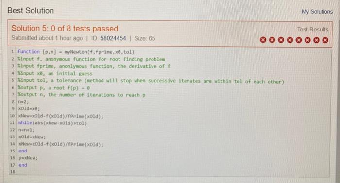 Solved X Newton's Method 3 solutions submitted (max: 10) | | Chegg.com