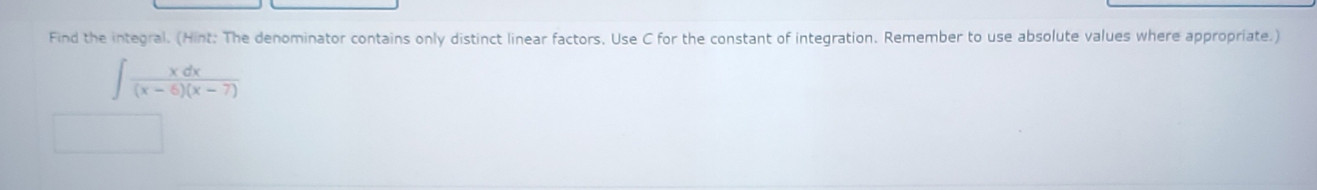Solved Find the integral. (Hint: The denominator contains | Chegg.com