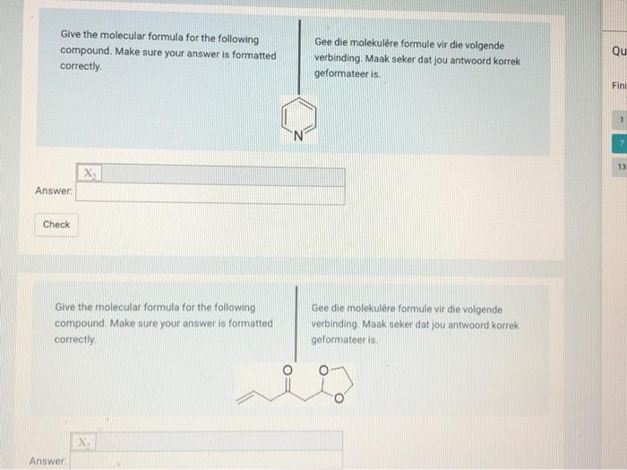 Solved Give the molecular formula for the following | Chegg.com