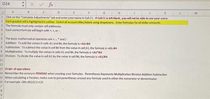 Click on the "Calculate Adjustments" tab and enter | Chegg.com