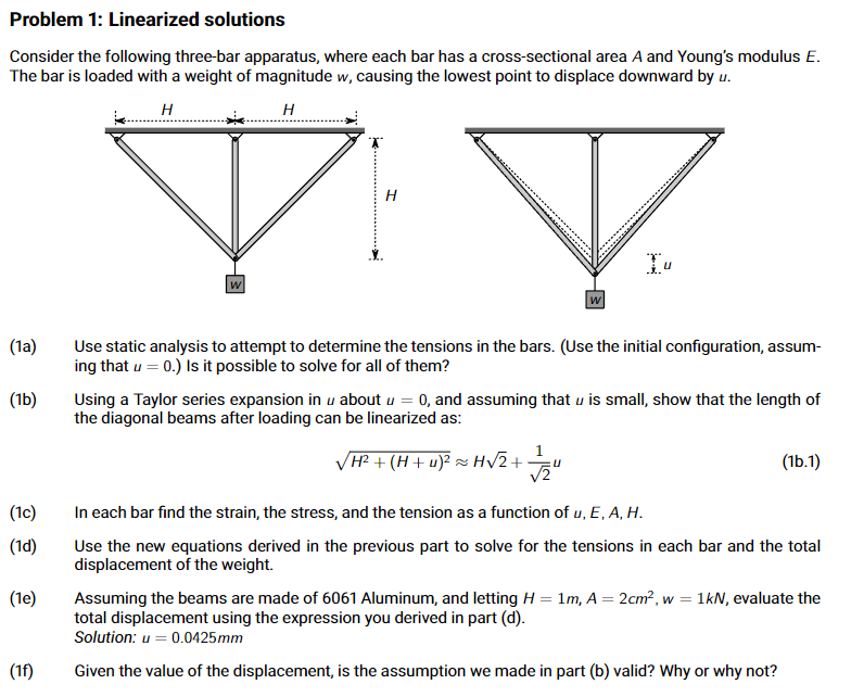 Problem 1: Linearized solutionsConsider the following | Chegg.com