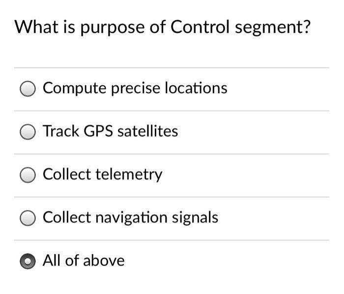Solved What is purpose of Control segment? Compute precise | Chegg.com