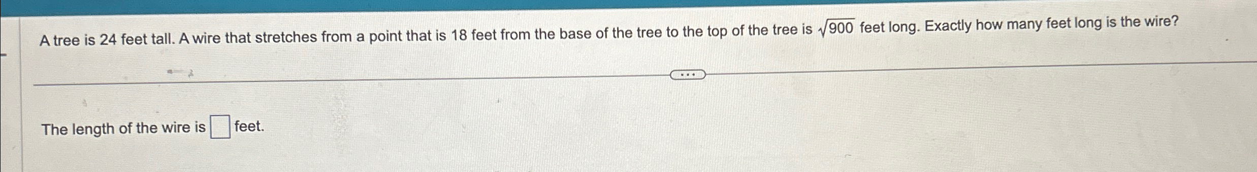 A tree is 24 ﻿feet tall. A wire that stretches from a | Chegg.com