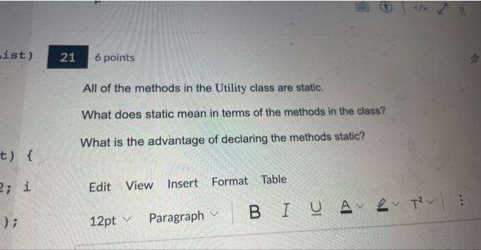 Solved Section 321 6 points All of the methods in the | Chegg.com