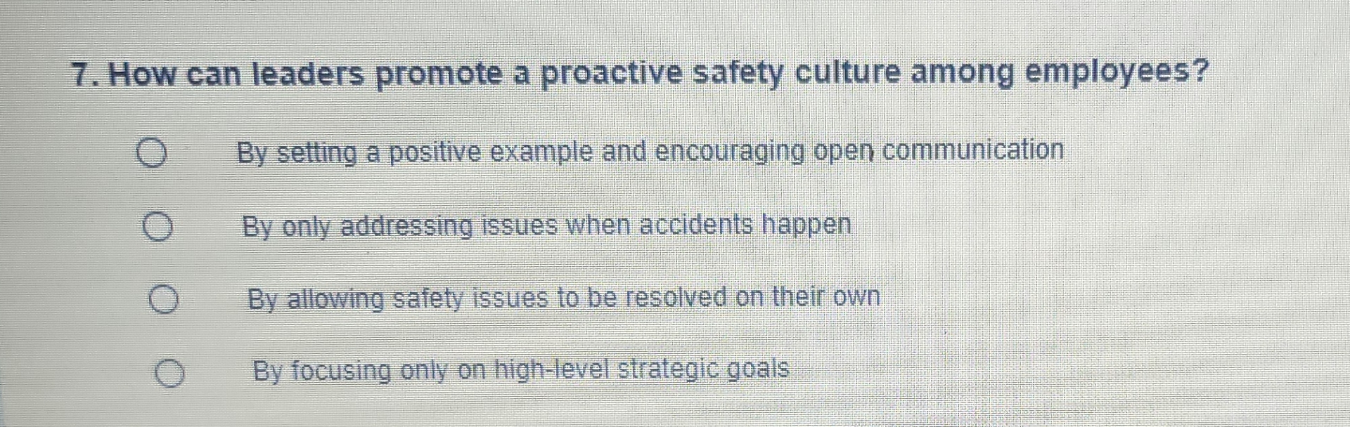 Solved How can leaders promote a proactive safety culture | Chegg.com