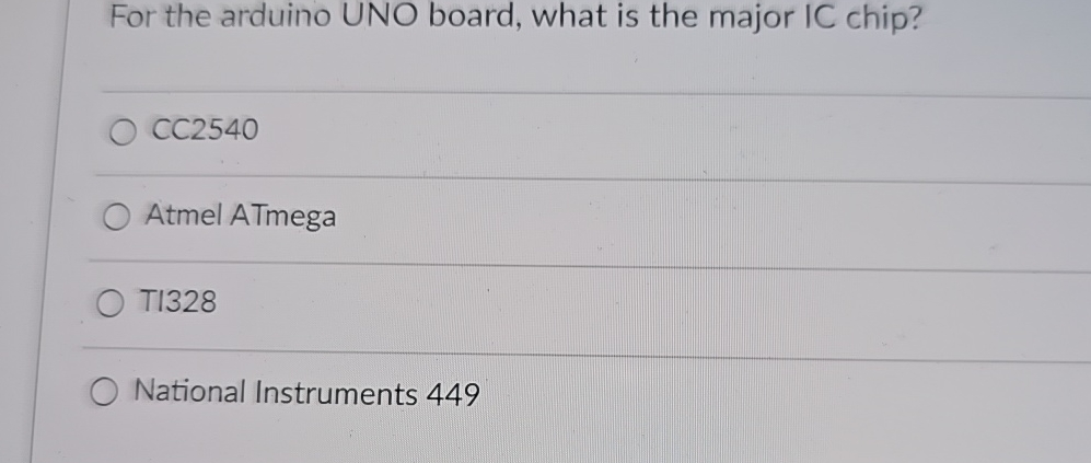 Solved For the arduino UNO board, what is the major IC | Chegg.com