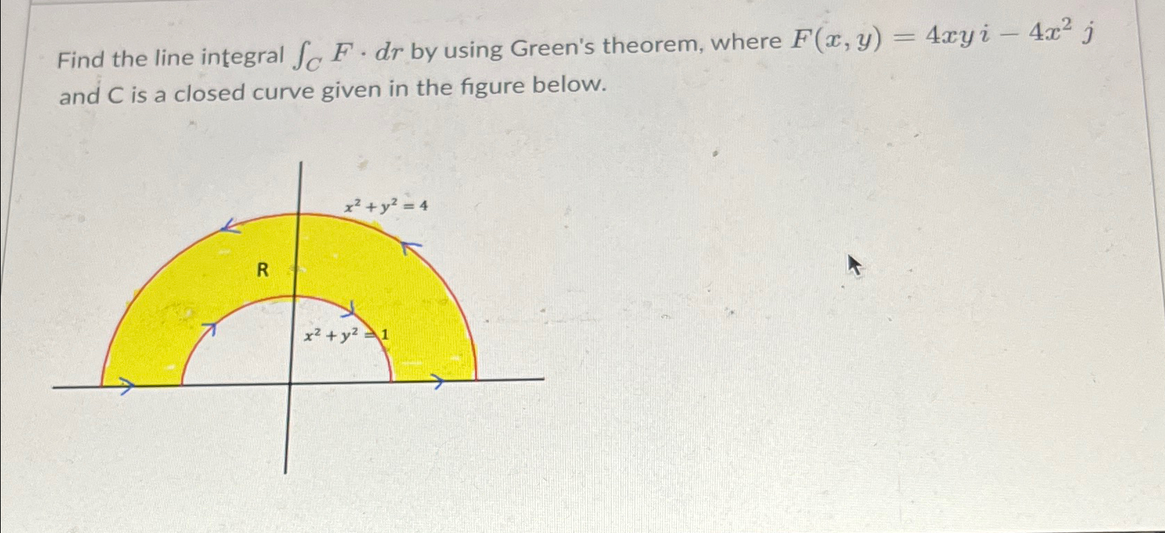 Solved Find the line integral ∫C﻿F*dr ﻿by using Green's | Chegg.com
