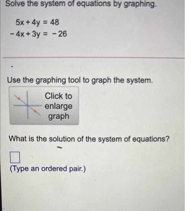 Solved Solve the system of equations by graphing. 5x + 4y = | Chegg.com