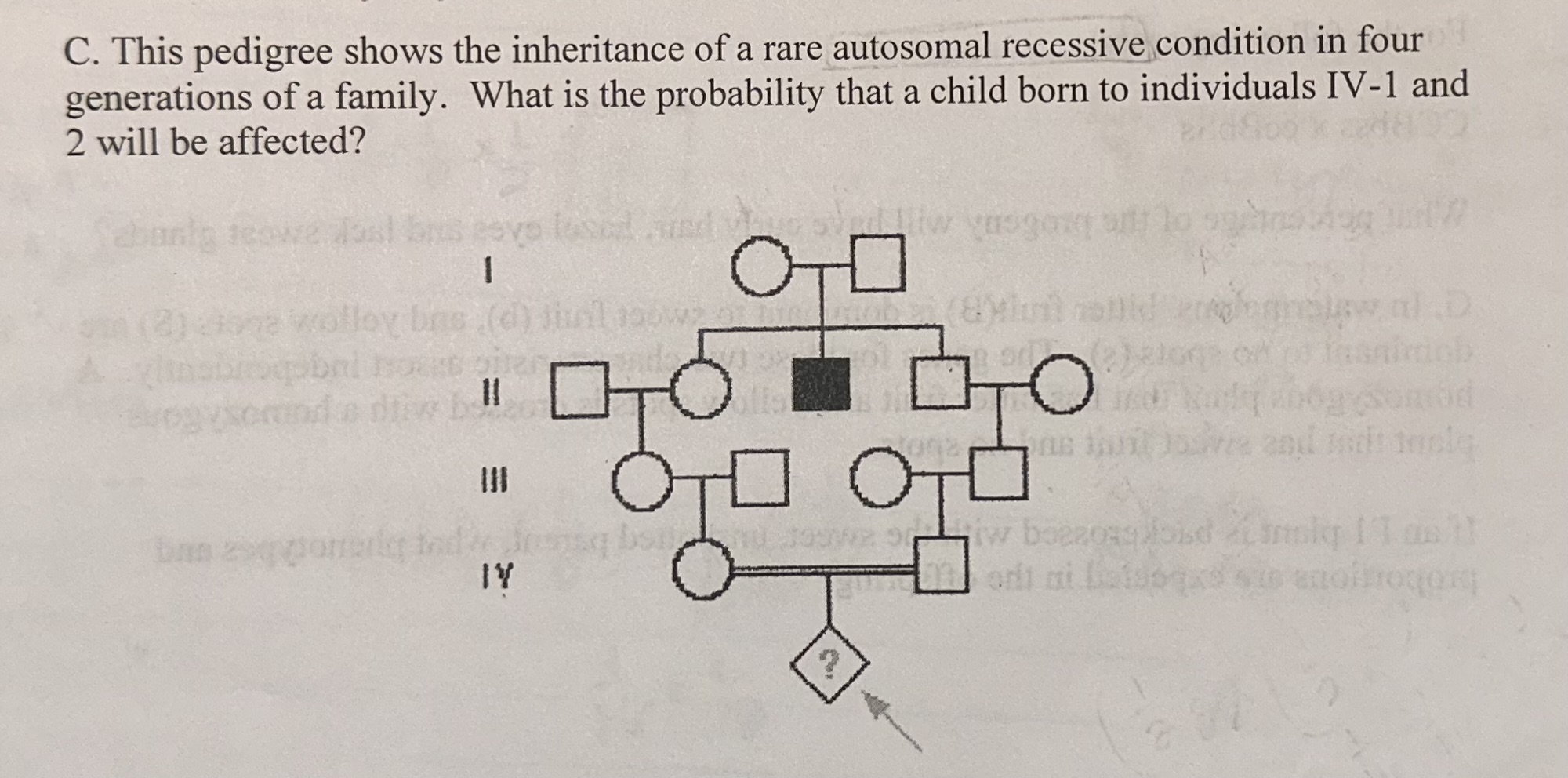 Solved C. ﻿This pedigree shows the inheritance of a rare | Chegg.com
