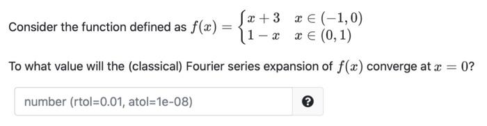Solved Consider the function defined as f(x) = 1x +3 € | Chegg.com