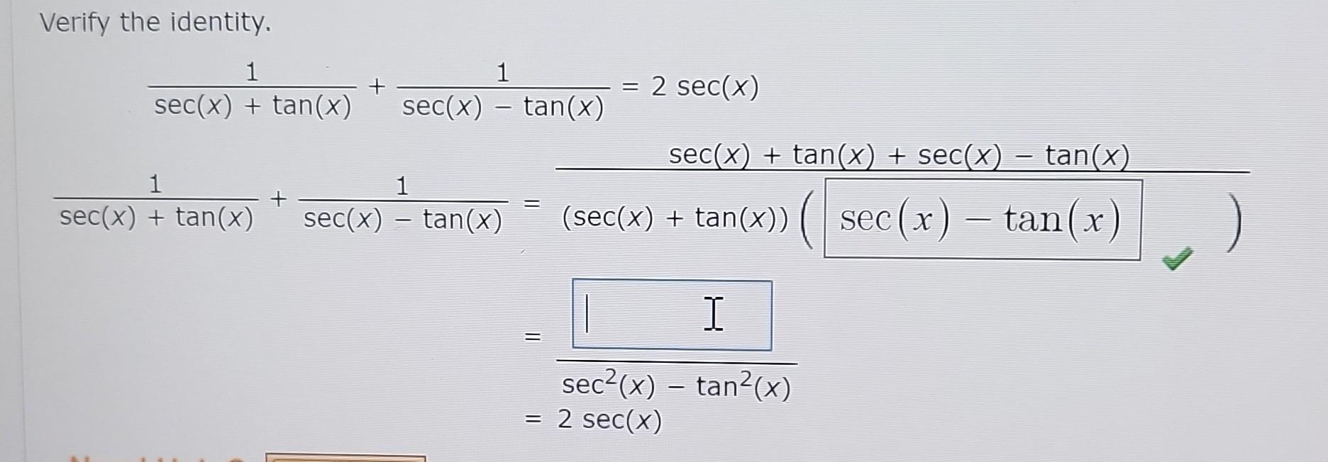 Solved Verify the identity. | Chegg.com