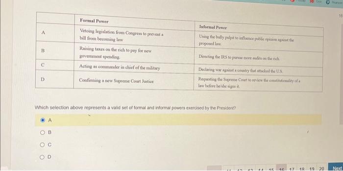 Which selection above represents a valid set of | Chegg.com