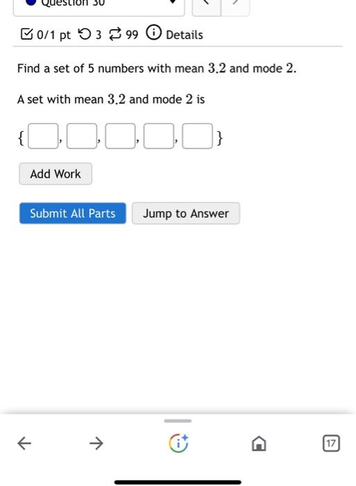Solved Find the mode for this list of numbersThe table below | Chegg.com