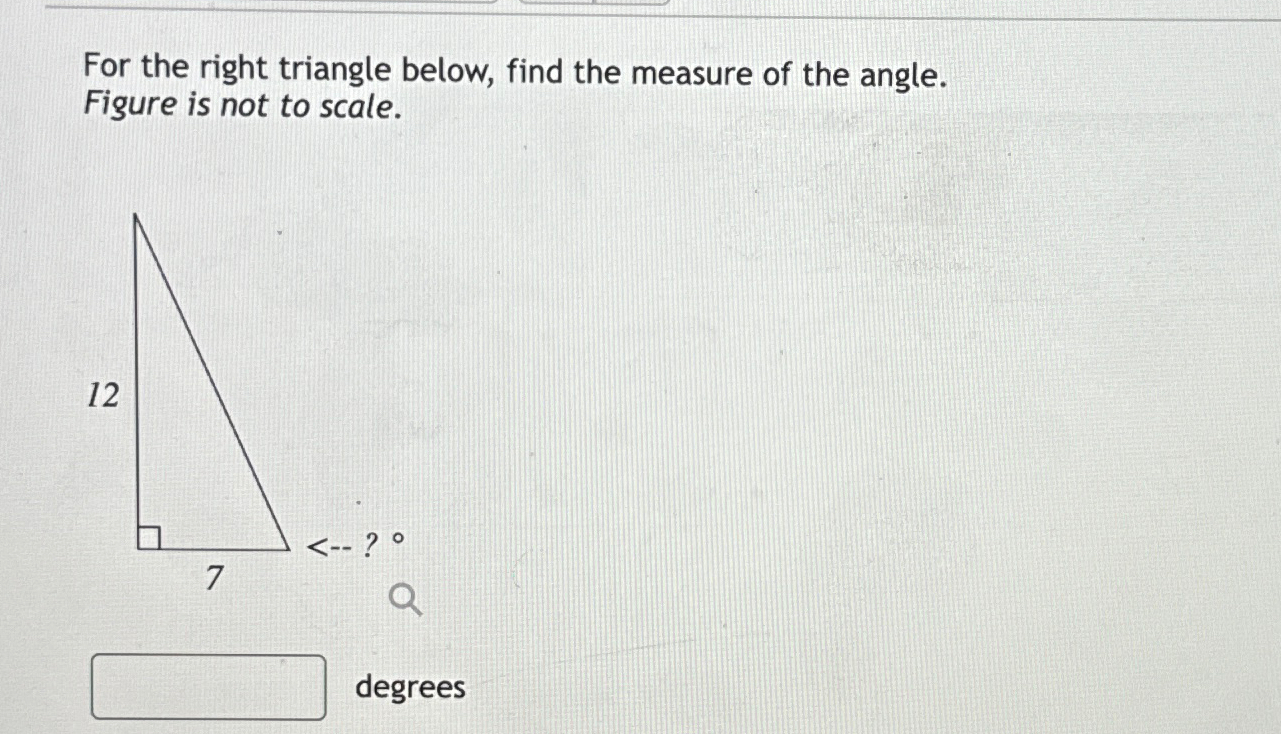 Solved For the right triangle below, find the measure of the | Chegg.com