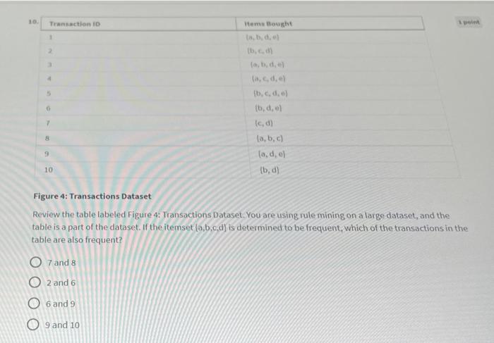 Solved Figure 4: Transactions Dataset Review the table | Chegg.com