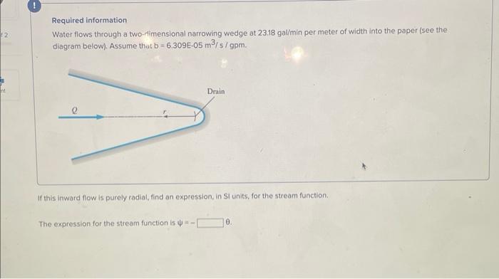 Solved Required information Water flows through a | Chegg.com