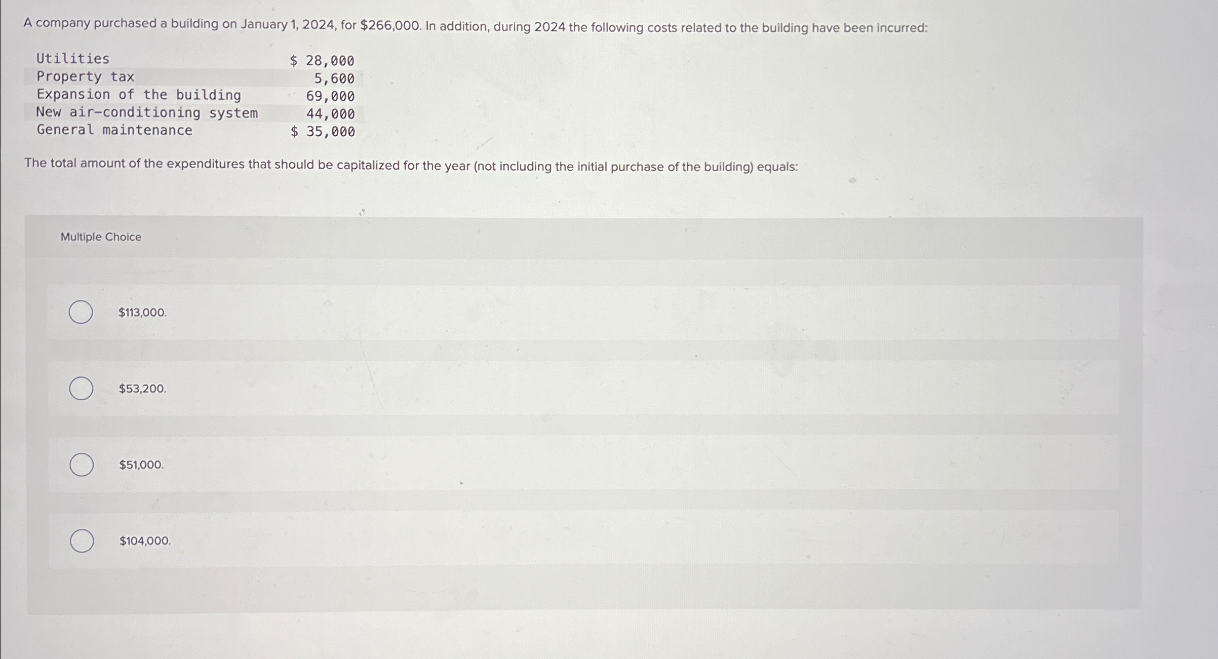 Solved A company purchased a building on January 1,2024 , | Chegg.com