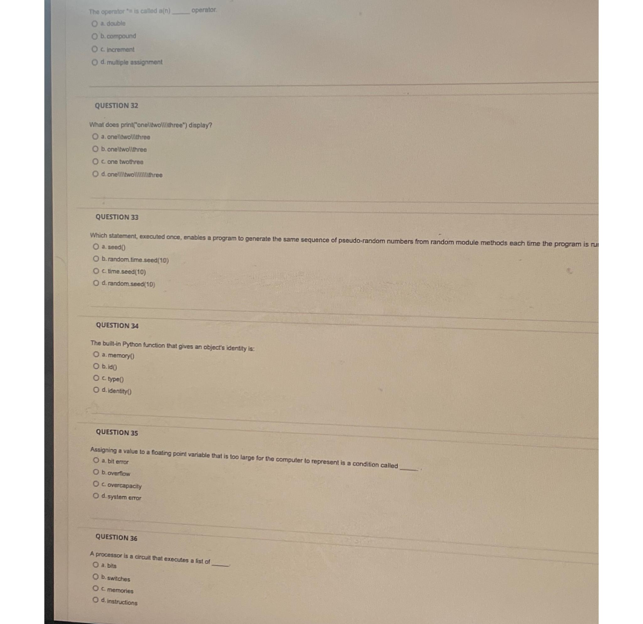 Solved The operator ?**= ﻿is called a(n)operator:tit | Chegg.com