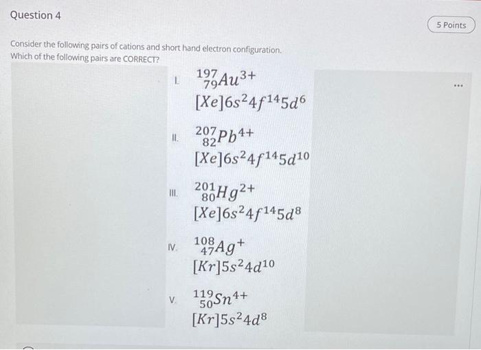 Solved Question 4 5 Points Consider the following pairs of | Chegg.com