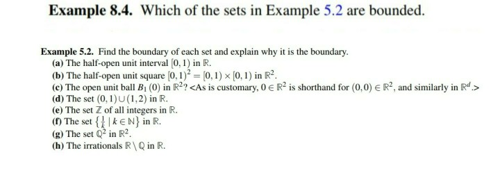 Solved Example 8.4. Which of the sets in Example 5.2 are | Chegg.com