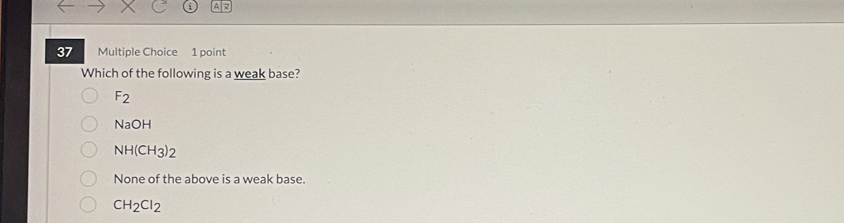 Solved 37 ﻿Multiple Choice 1 ﻿pointWhich of the following is | Chegg.com