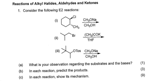 Solved Reactions of Alkyl Halides, Aldehydes and | Chegg.com