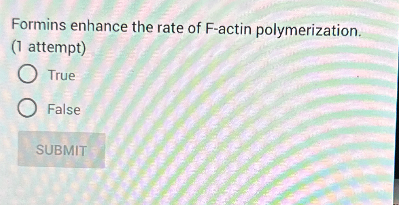 Solved Formins enhance the rate of F-actin polymerization.(1 | Chegg.com