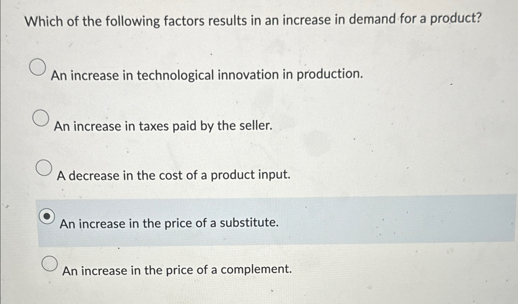 Solved Which of the following factors results in an increase | Chegg.com