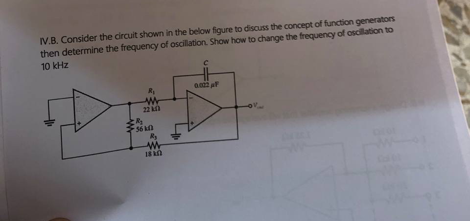 Solved IV.B. ﻿Consider the circuit shown in the below figure | Chegg.com