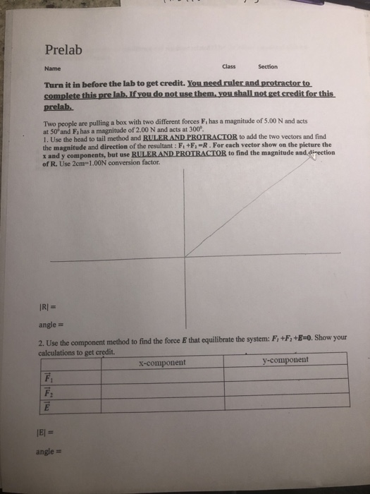 Solved Prelab Name Class Section Turn it in before the lab | Chegg.com