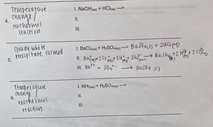 Solved 1. NaOH(aq) + HCl(aq) ---> Temperature change / | Chegg.com