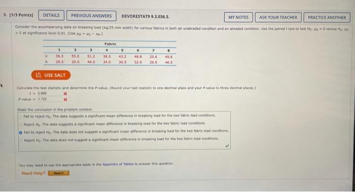 Solved 3 [1 3 Points Details Previous Answers Devorestat9
