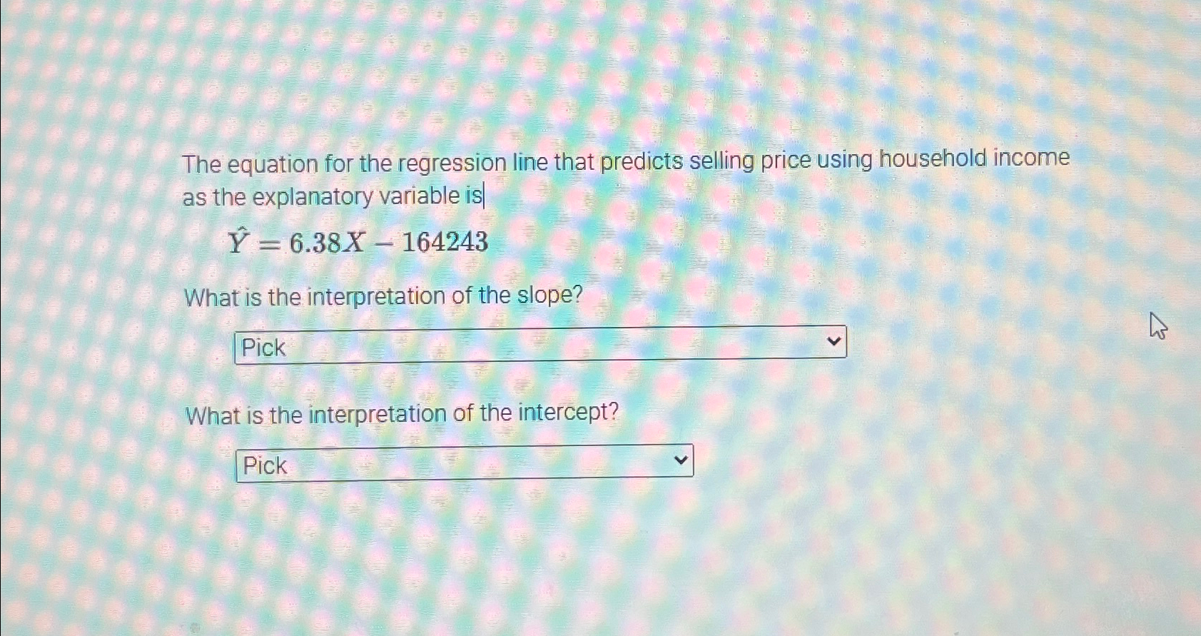 Solved The equation for the regression line that predicts | Chegg.com