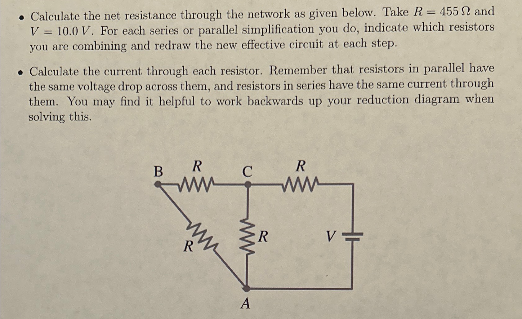 Solved Calculate the net resistance through the network as | Chegg.com