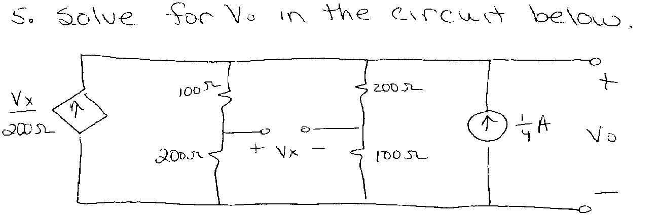 Solve for V0 in the circuit below. | Chegg.com