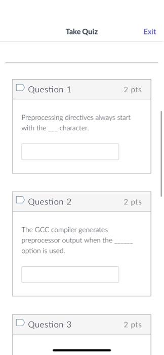 Solved Preprocessing directives always start with the | Chegg.com