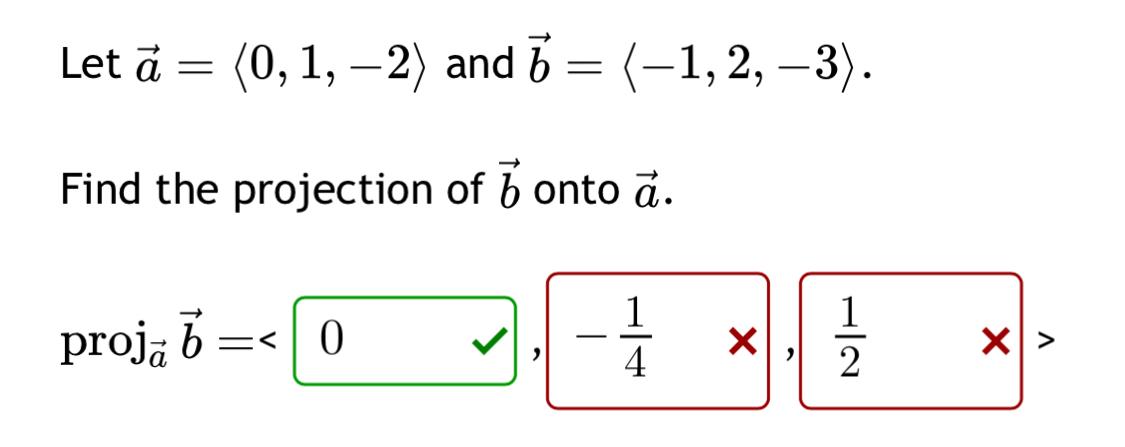 Solved Let vec(a)=(:0,1,-2:) ﻿and vec(b)=(:-1,2,-3:).Find | Chegg.com