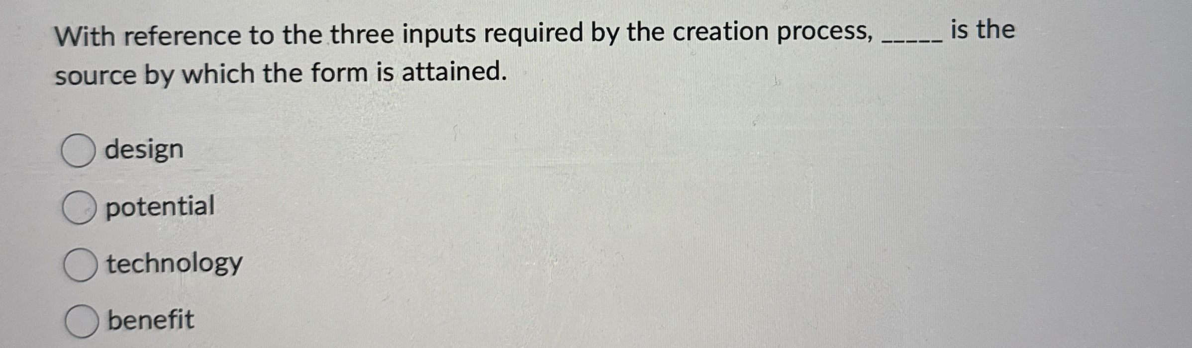 Solved With reference to the three inputs required by the | Chegg.com