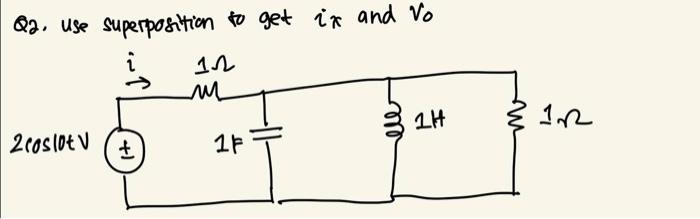 Q2. use superposition to get ix and V0 | Chegg.com