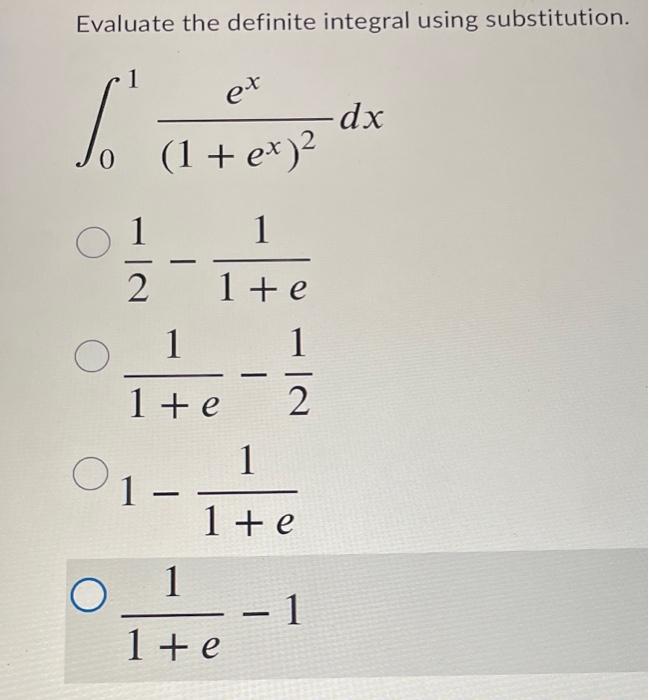 Solved Evaluate the definite integral using substitution. | Chegg.com