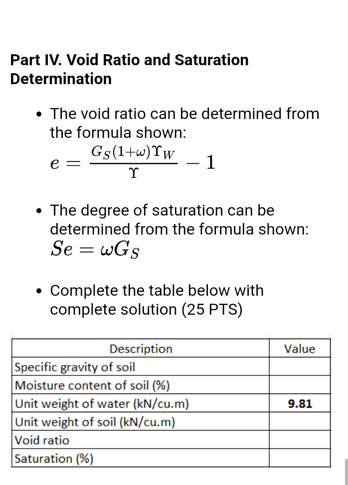 Solved Part I. Water Content Determination Water Content | Chegg.com