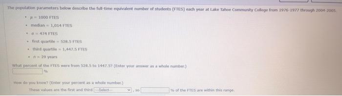 Solved The population parameters below coscribe the full | Chegg.com