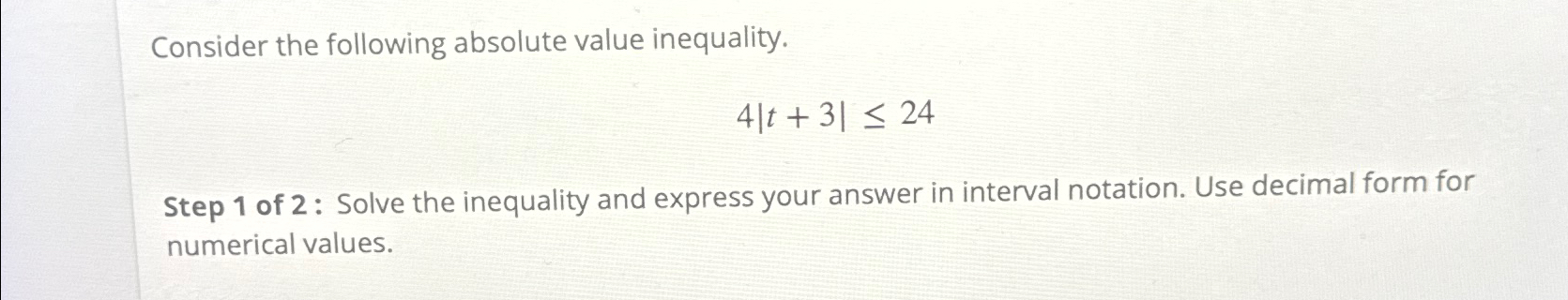 Solved Consider the following absolute value | Chegg.com